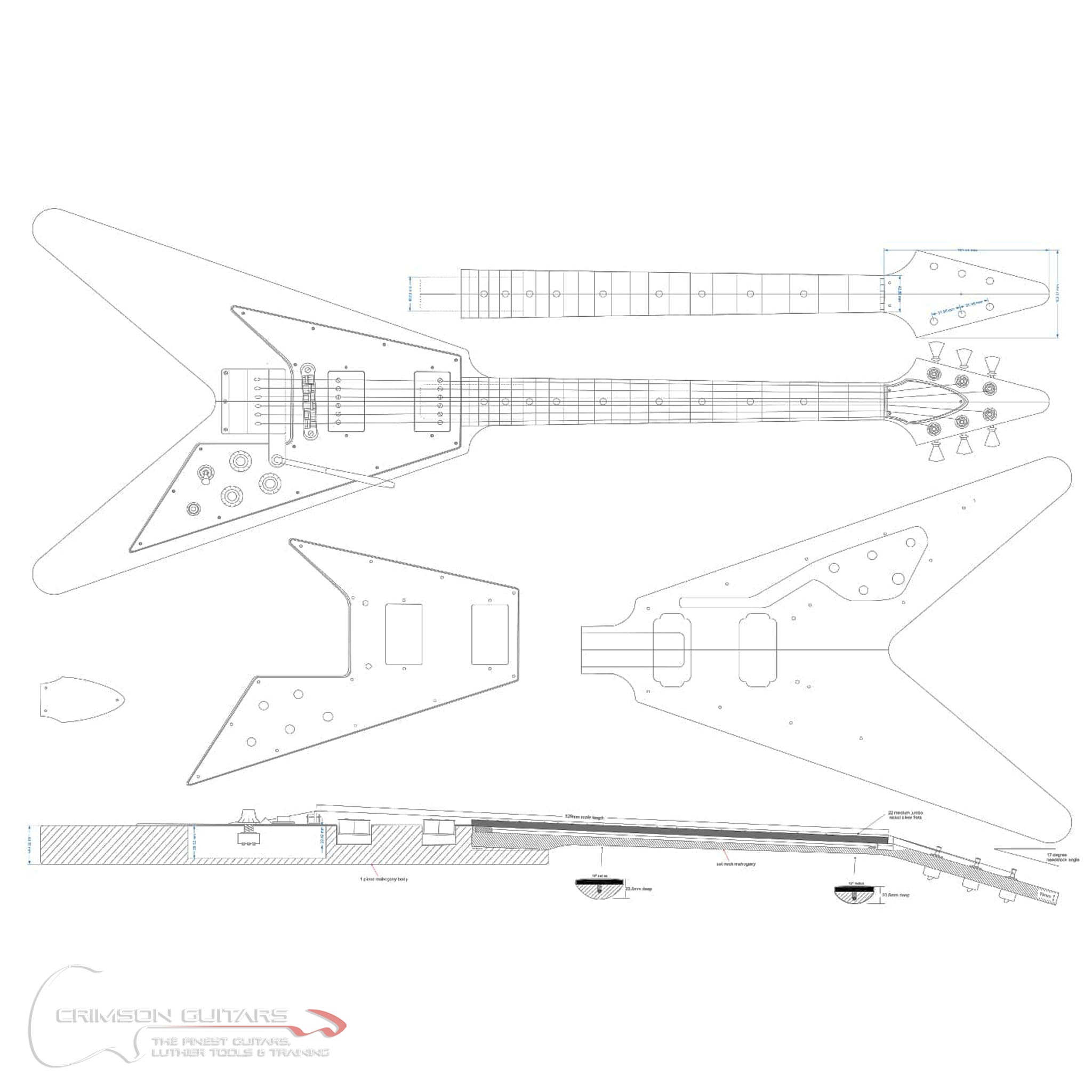 Guitar Plans - 67 Flying V-Type - PRE ORDER