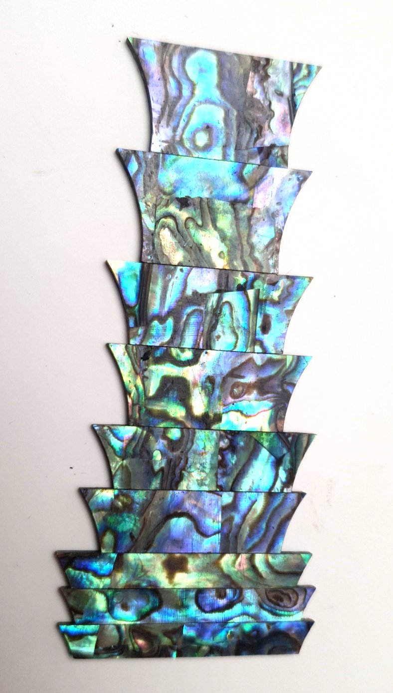 Inlay Set - Trapezoid - Mother of Pearl, Imitation Mother of Pearl, Ab