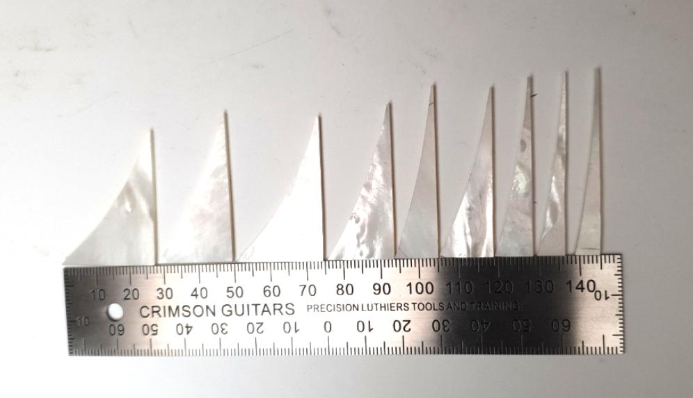 Inlay Set - Shark Fins - Mother of Pearl or Imitation - Set of 10
