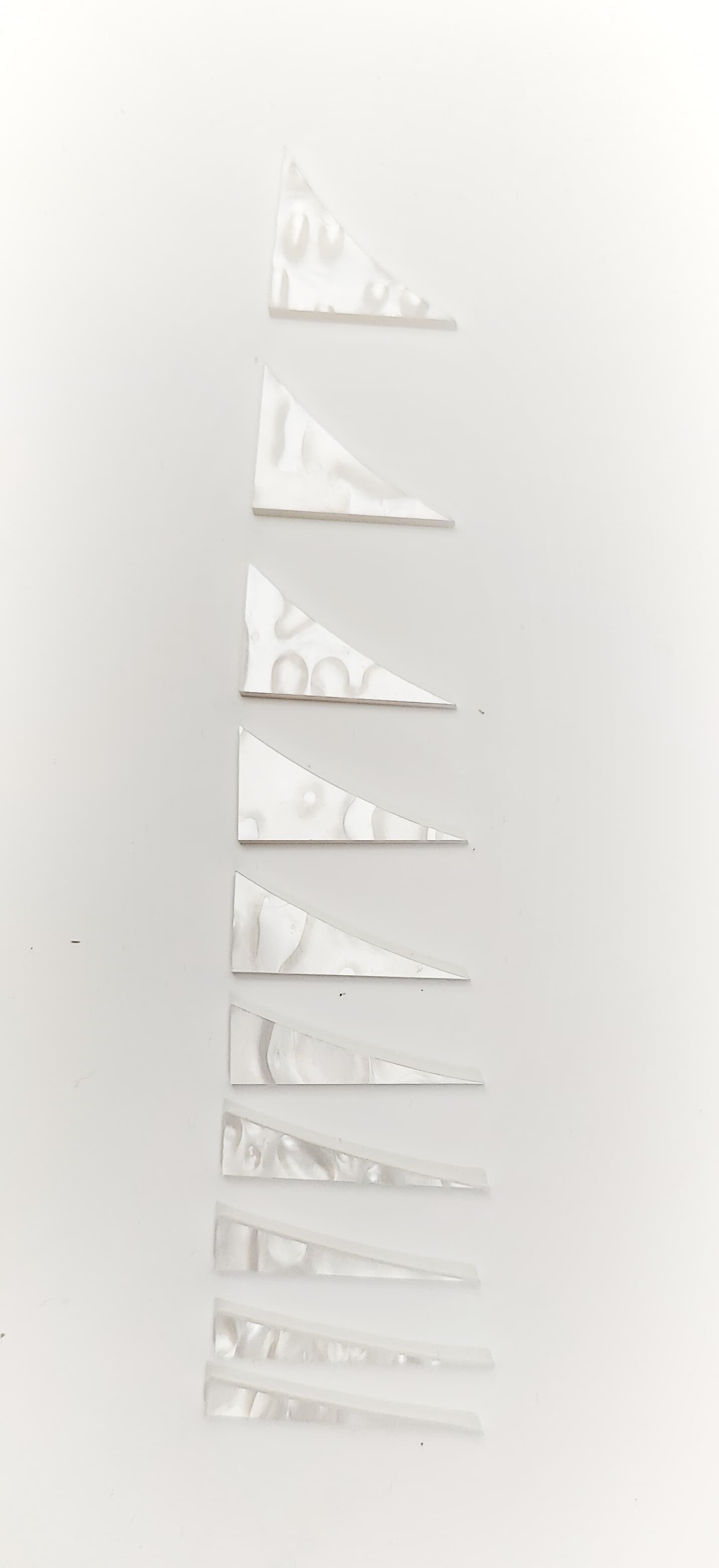 Inlay Set - Shark Fins - Mother of Pearl or Imitation - Set of 10