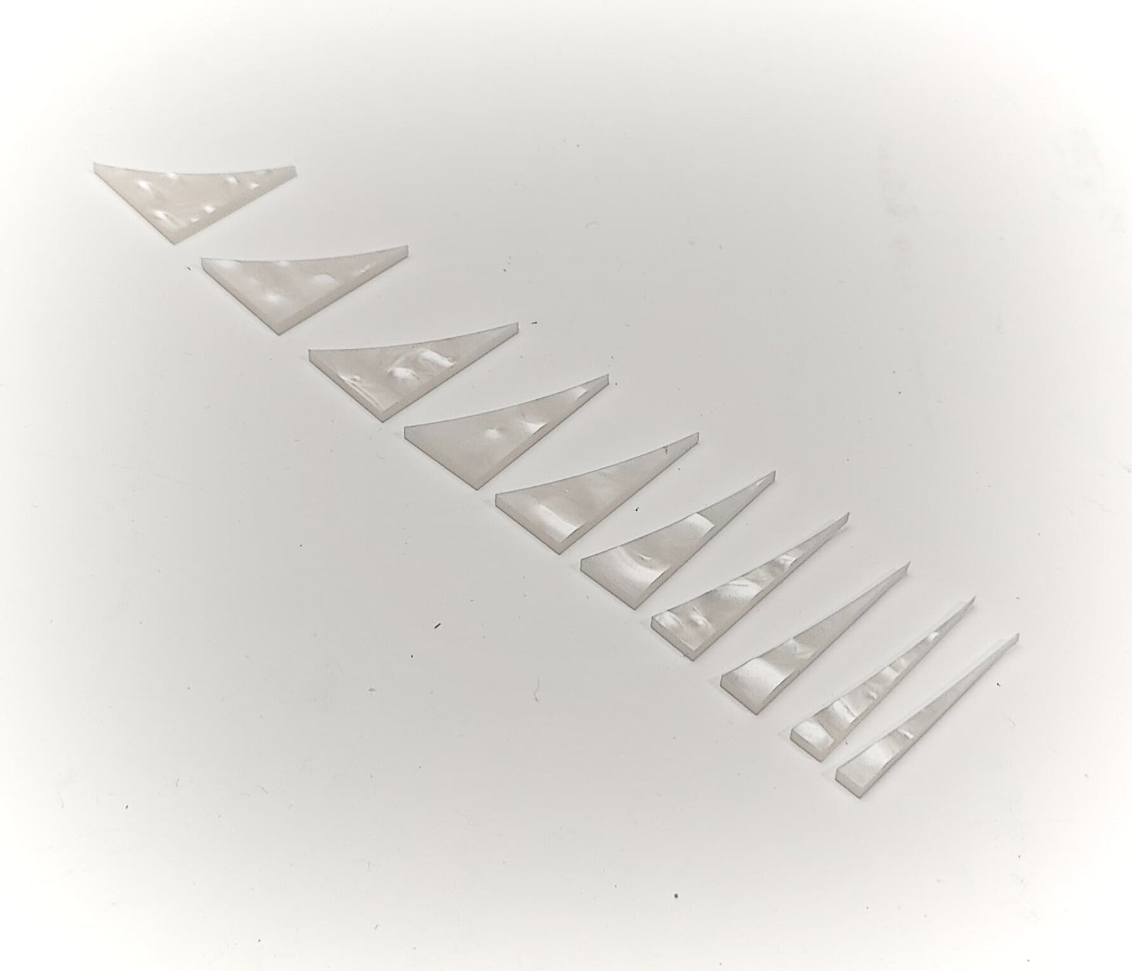 Inlay Set - Shark Fins - Mother of Pearl or Imitation - Set of 10